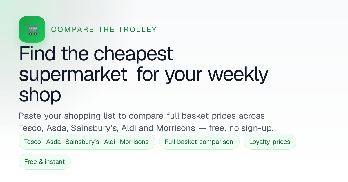 Compare Supermarket Prices UK | Tesco, Asda, Sainsbury’s, Aldi & Morrisons